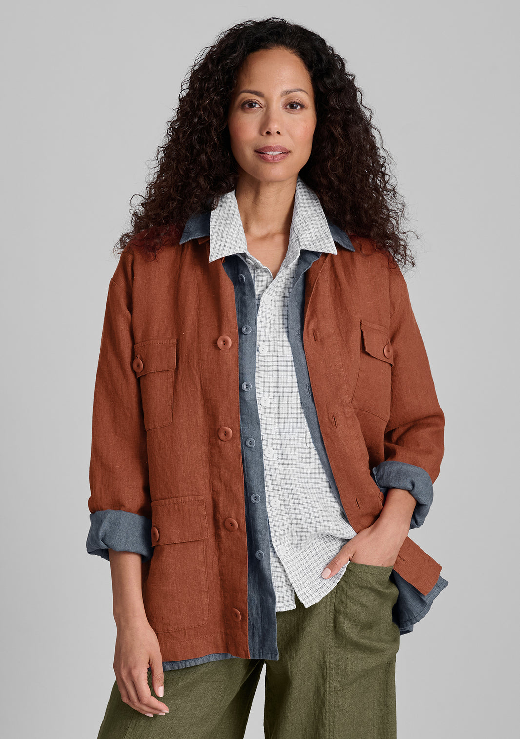Linen Jackets For Women - FLAX
